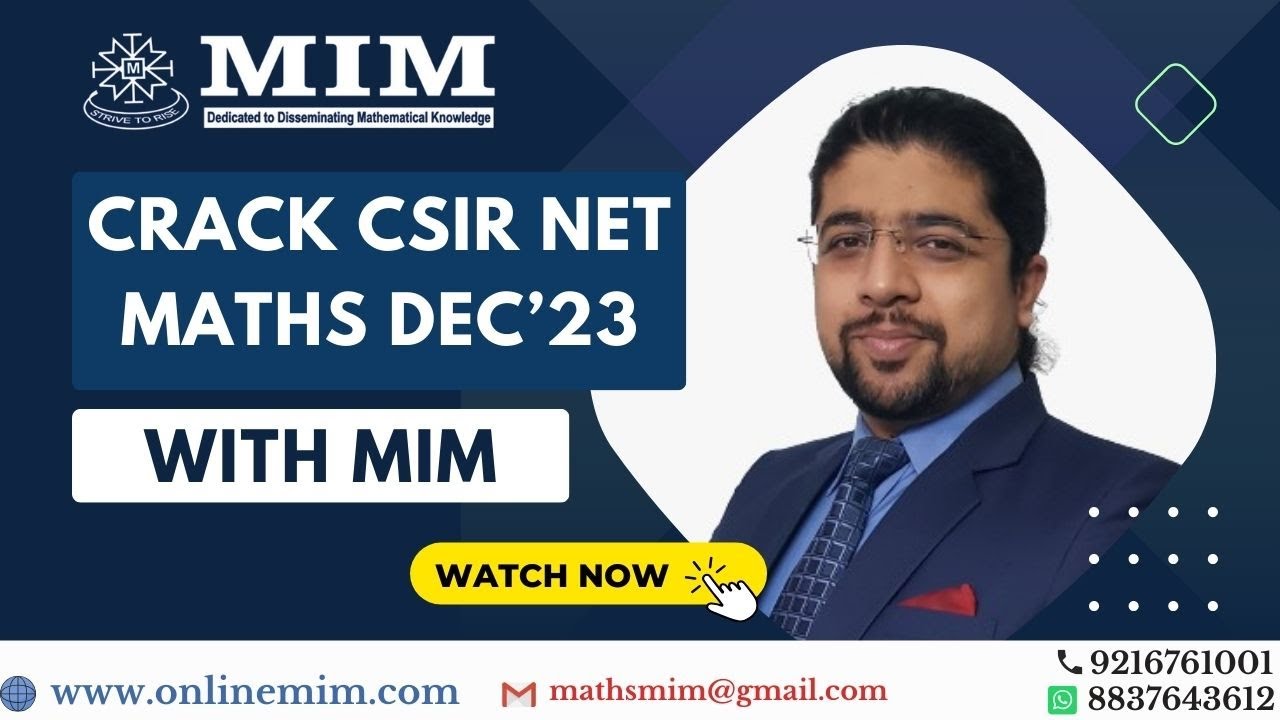 Crack Csir Net Mathematics December 2023 With Mim Academy Csir Net Mathematics Preparation