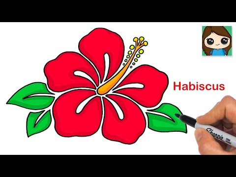How to Draw Hibiscus Flower Silhouette 🌺