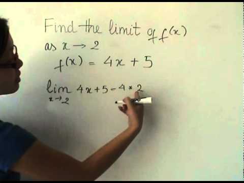 limit of f(x) = 4x + 5 - YouTube