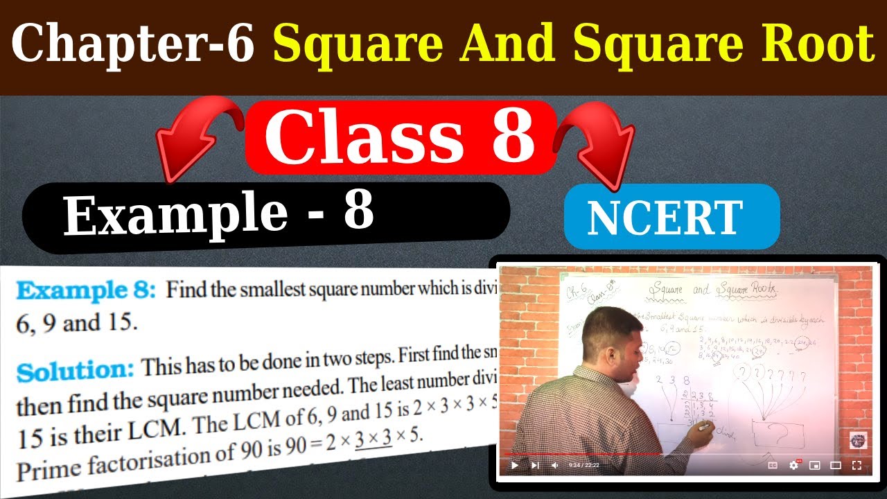 Example 8 Square And Square Roots CLASS 8 CHAPTER 6 SQUARE AND SQUARE Example 8 Square And Square Roots CLASS 8 CHAPTER 6 SQUARE AND SQUARE
