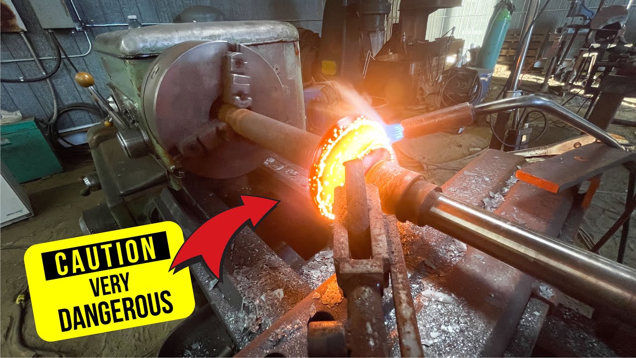 Hot spinning a new product on my lathe? - YouTube