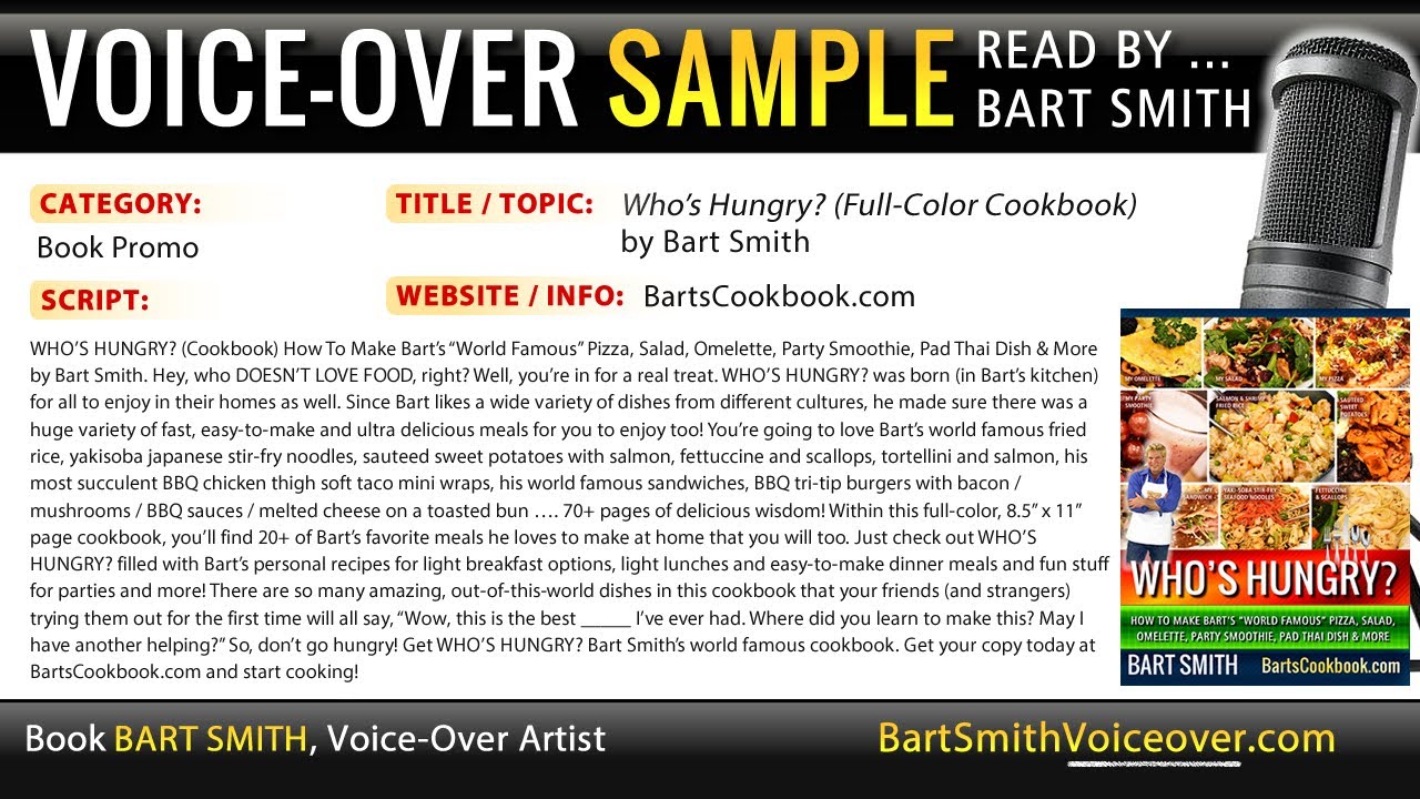 BOOK PROMO: Who's Hungry? Cookbook: How To Make Bart’s World Famous ...