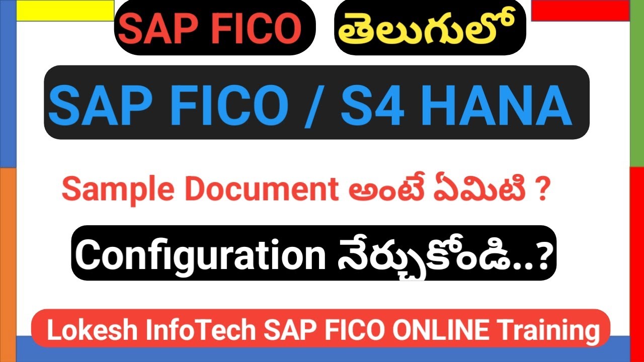 What is a Sample Document and Configuration in SAP FICO S4 HANA Telguu ...