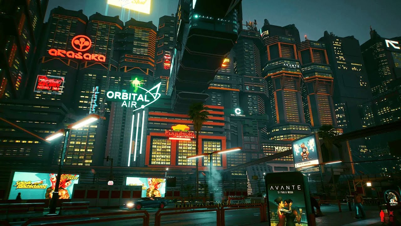 Cyberpunk 2077 Night City Street Ambience - YouTube
