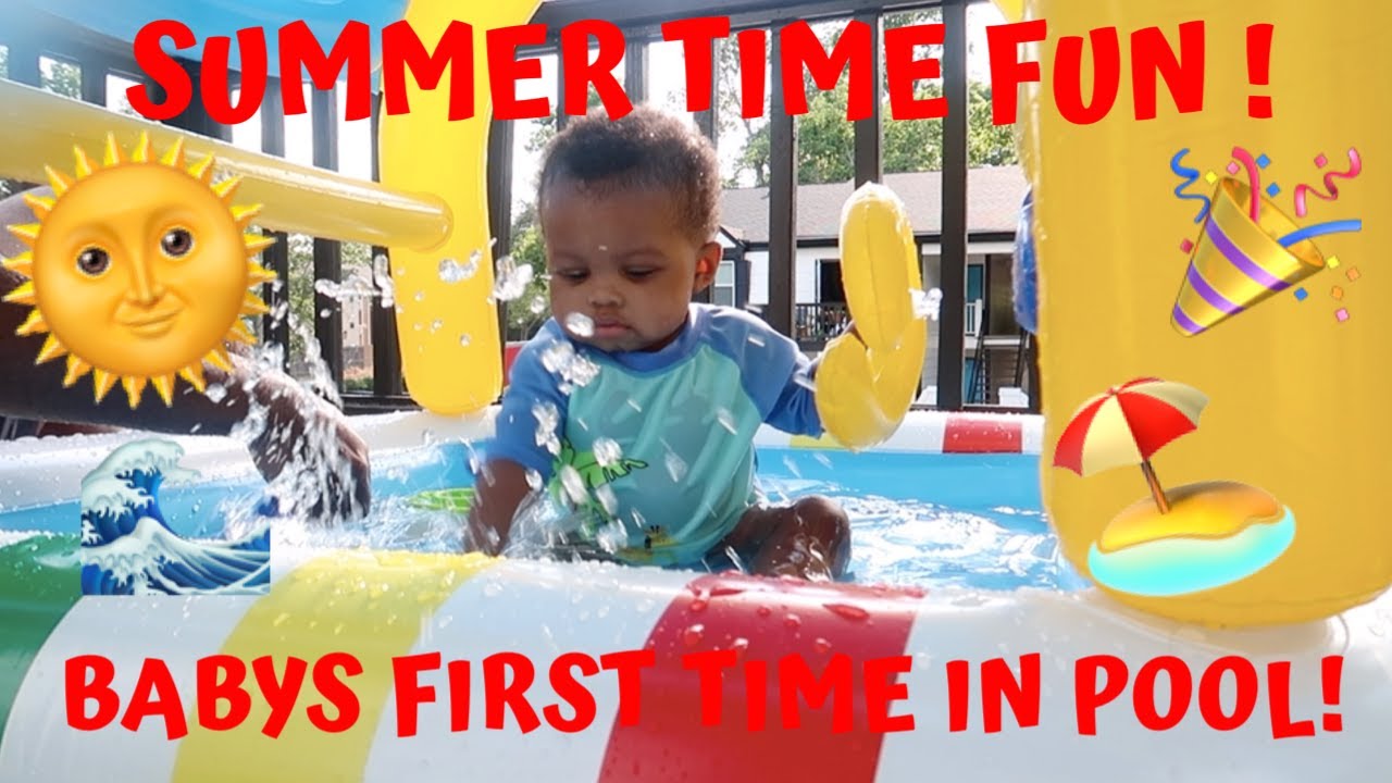 SUMMERTIME FUN VLOG .. BABYS FIRST TIME IN POOL .. - YouTube