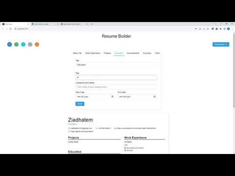 Resume Builder React.js - YouTube