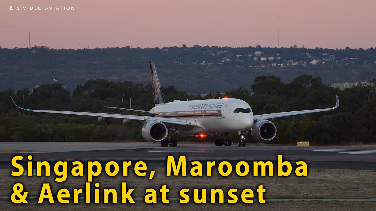 Singapore, Maroomba & Aerlink sunset arrivals & departures at Perth ...