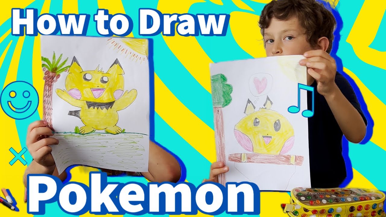 How to draw Voltrob and Pikachu | Kids Drawing Pokemon Challenge - YouTube