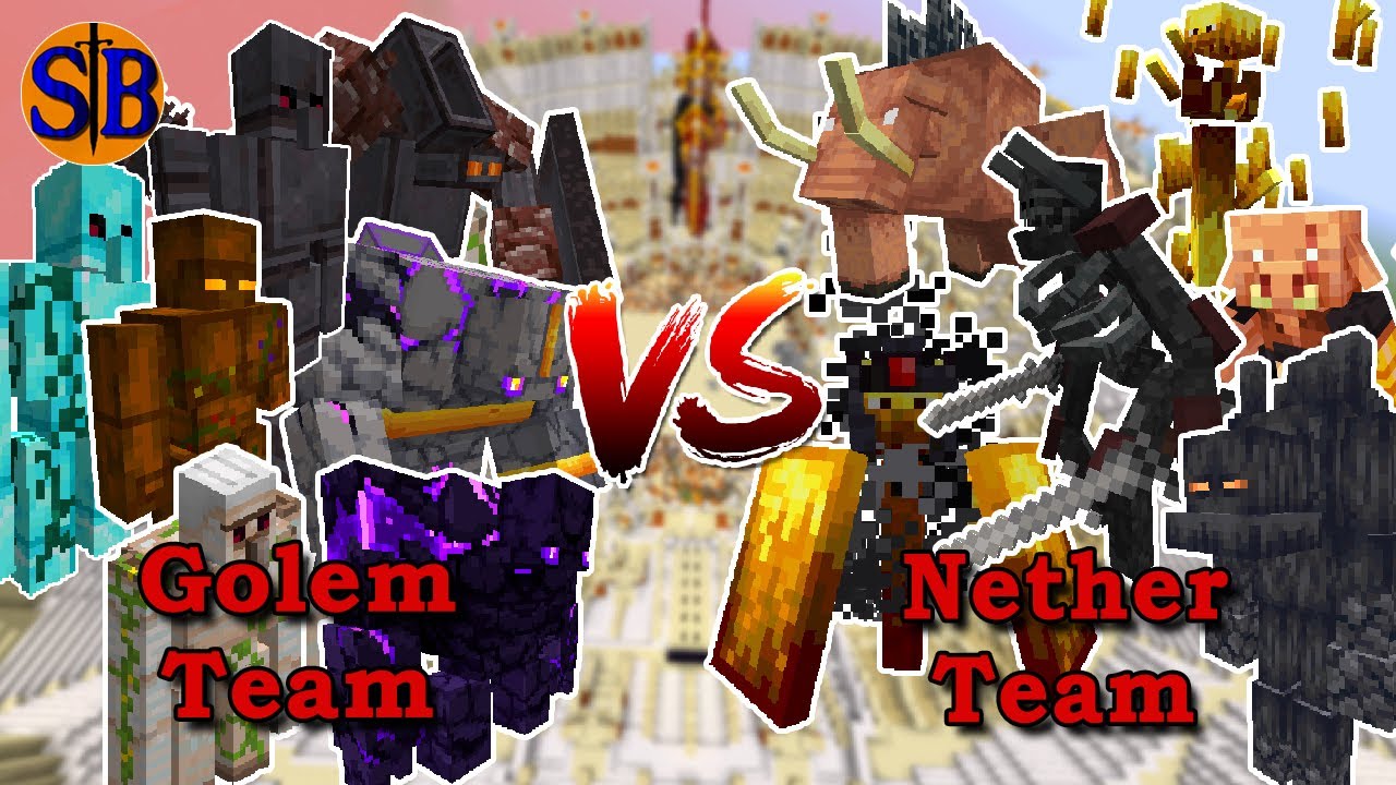Ultra Golem Team vs Nether Team | Minecraft Mob battle - YouTube