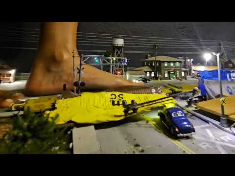 Giantess Tiara crushes some cars