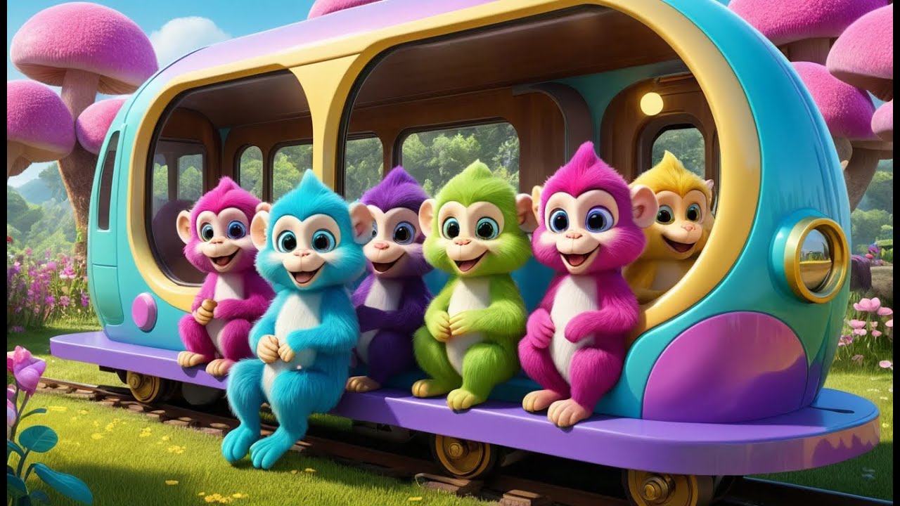 Little Monkeys on a Honey Train | Nursery Rhymes for Kids | Fun Monkey ...