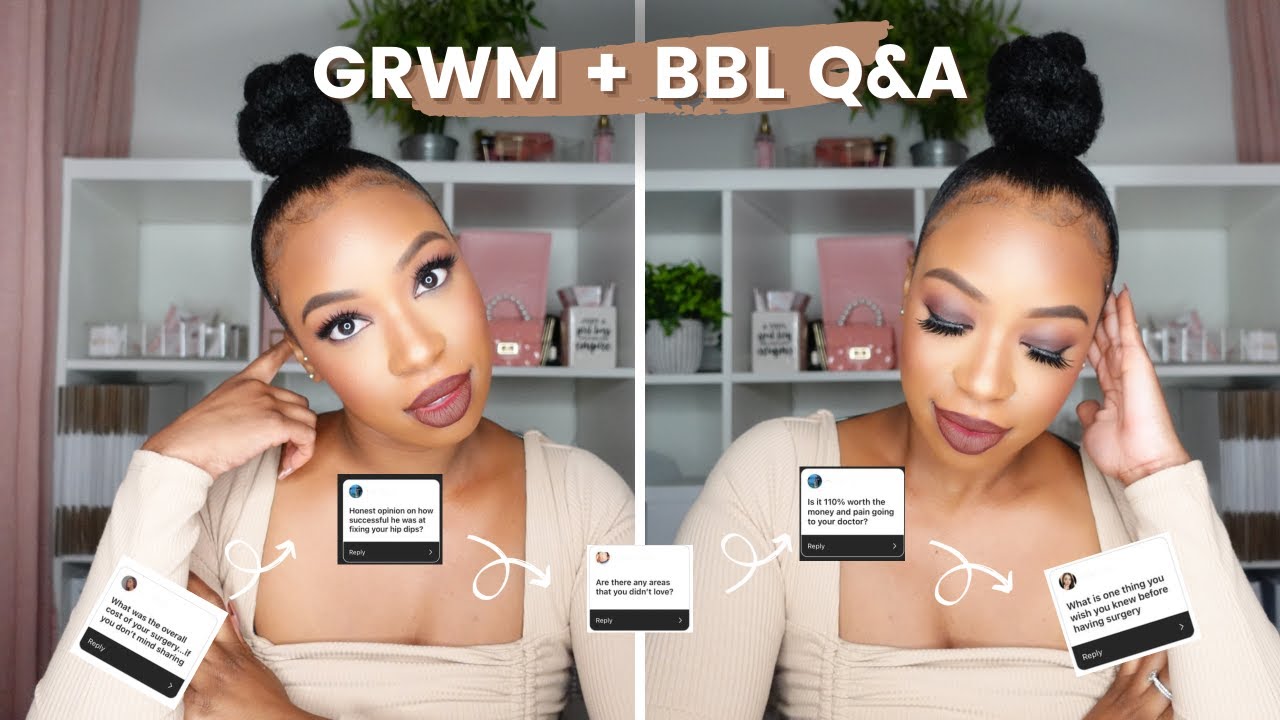 JUICY BBL Q & A + GRWM | SOFT SMOKEY EYE LOOK | BBL SURGERY W/ DR ...