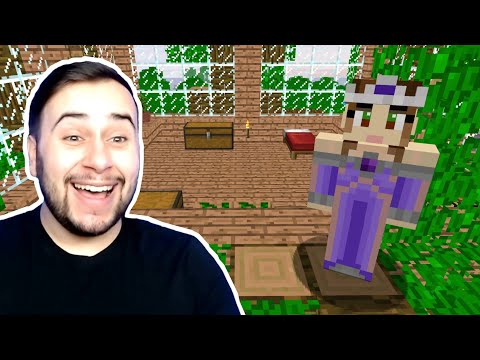 SEVGİLİME AĞAÇ EV YAPTIM ÇOK SEVİNDİ 🥰 - Minecraft