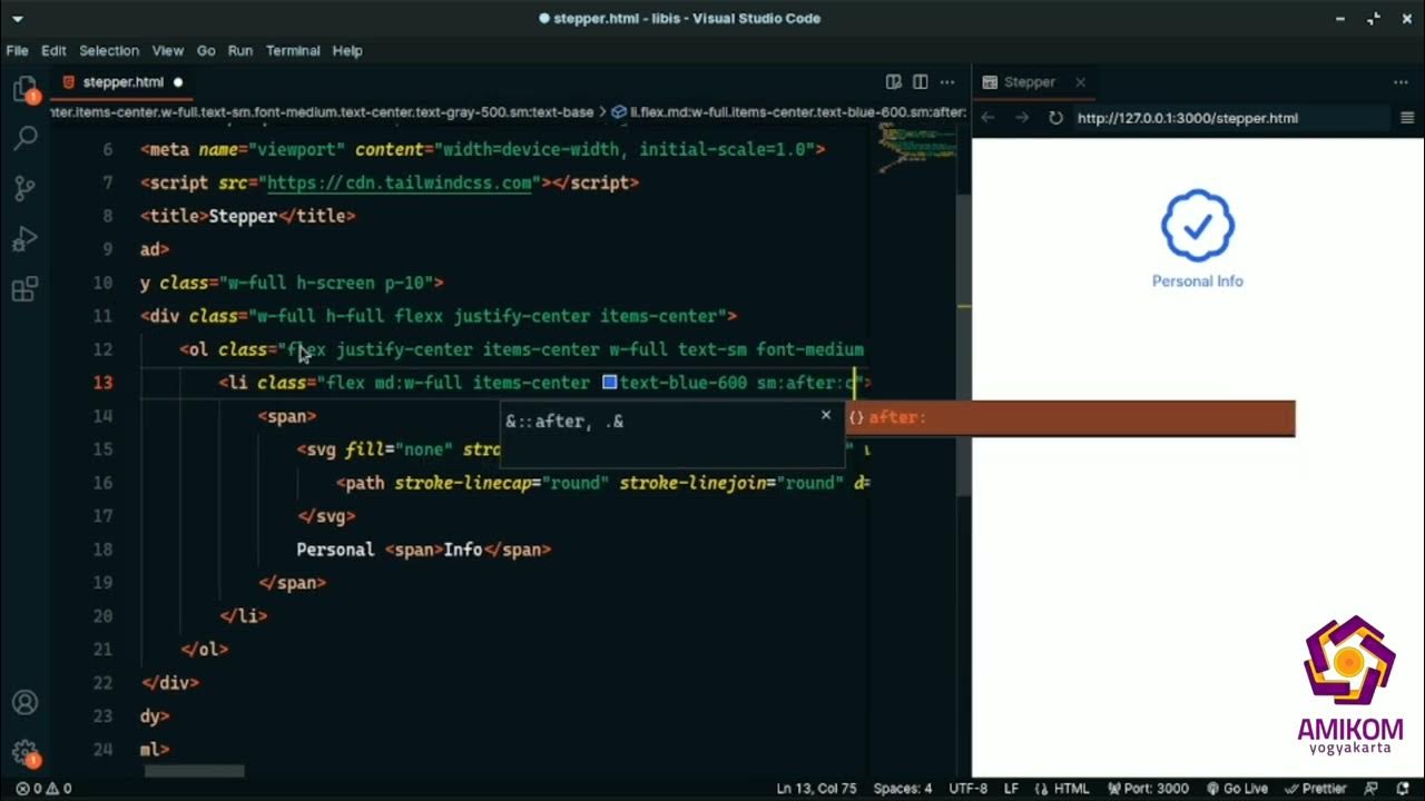 TUTORIAL MEMBUAT STEPPER MENGGUNAKAN TAILWIND CSS - YouTube