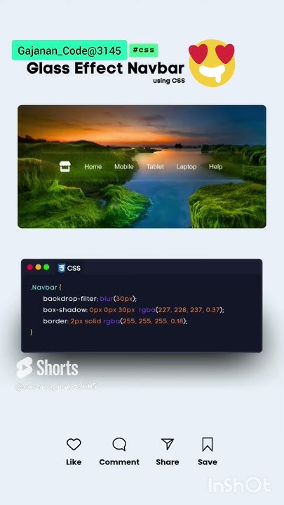 Glass Effect Navbar Using Css And Html And Javascriptjs Nextjs Nodejs Reactjs Youtube