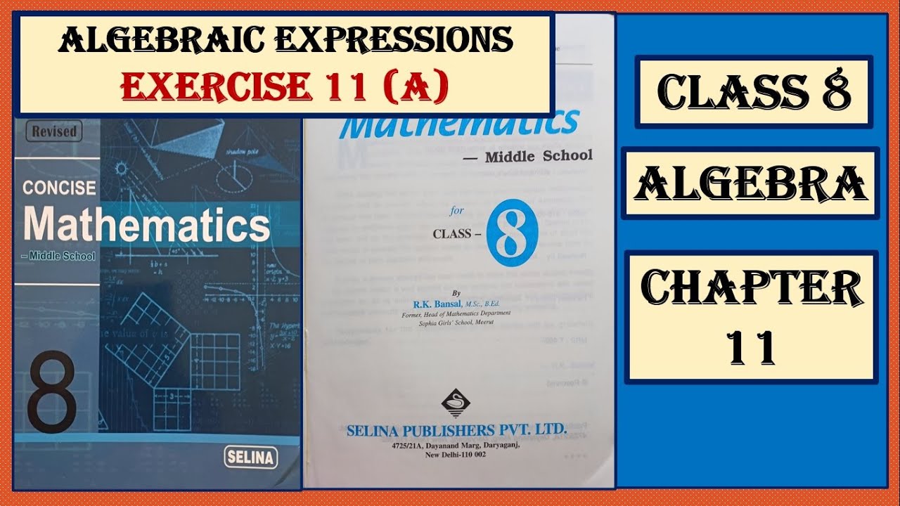 ALGEBRAIC EXPRESSIONS , EXERCISE 11(A) - YouTube