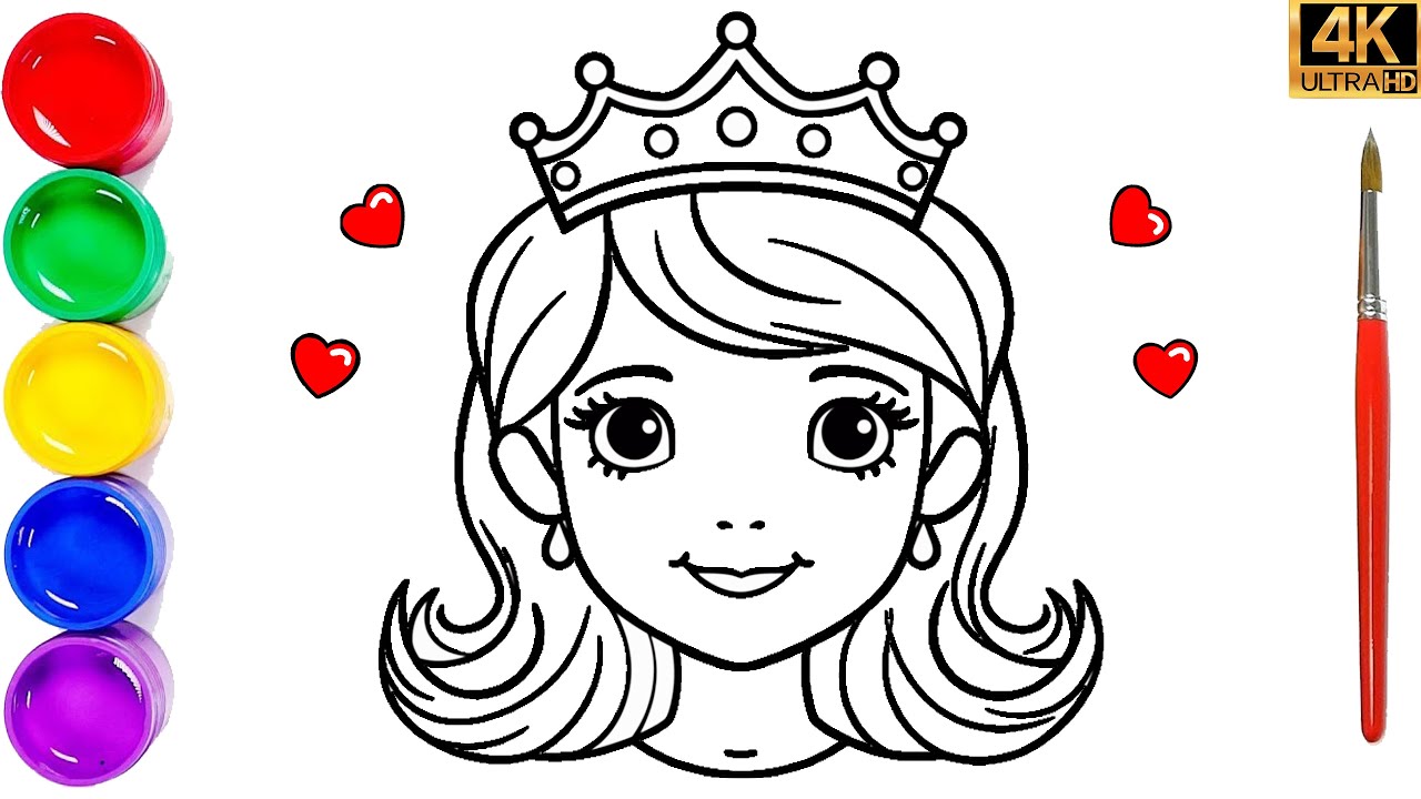 Easy Princess Drawing, How to Draw a Cute Princess for Kids, Easy ...