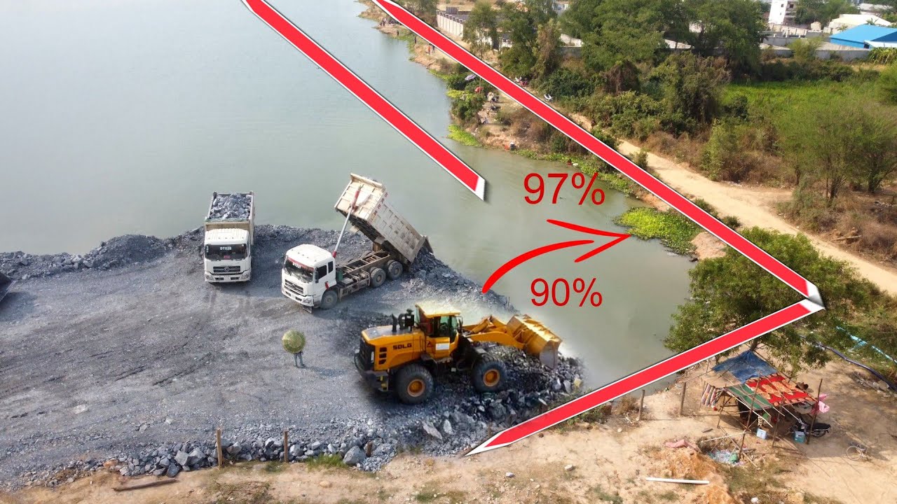 So good !! best project complete 90% by Heavy dump truck 25T dumping ...