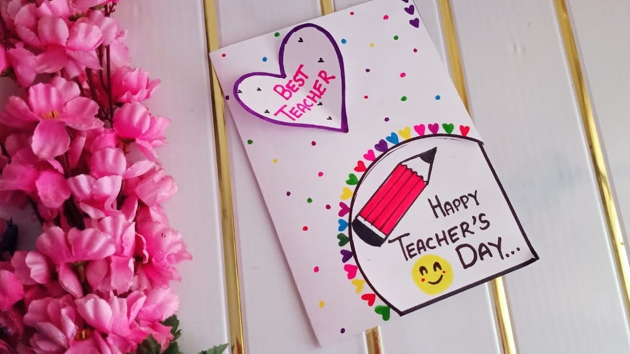Teachers day card easy and simple but beautiful/How to make teachers ...