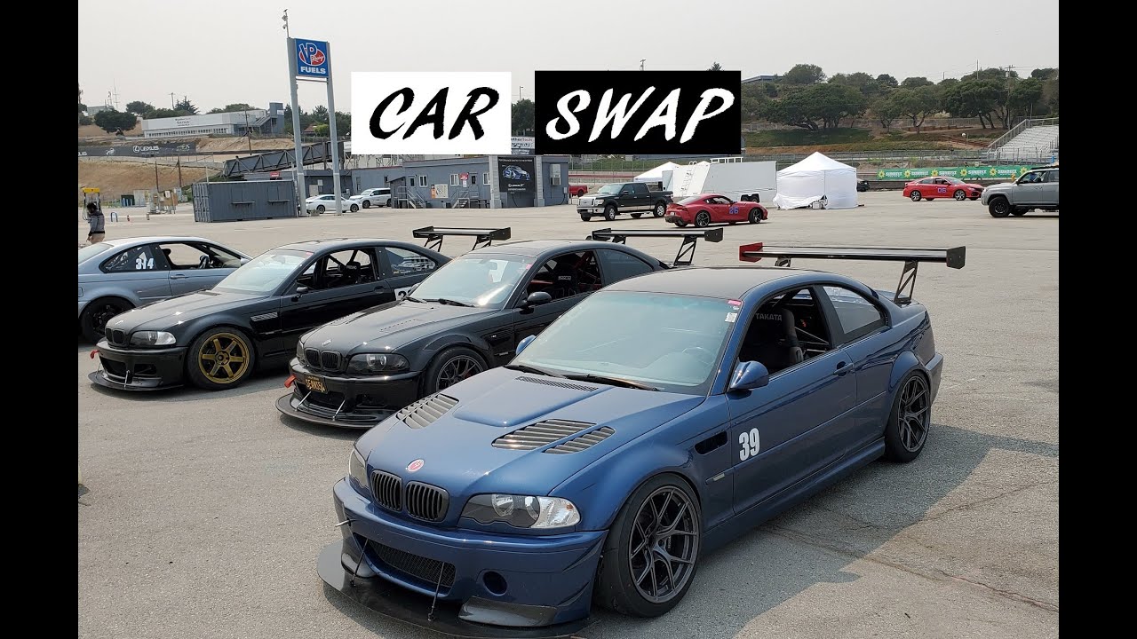Car Swap at Laguna Seca Raceway - BMW E46 M3 Track Cars - YouTube