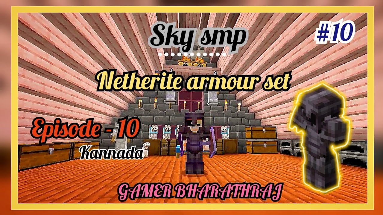 Completing netherite armour in sky smp|| episode - 10 || gamer ...