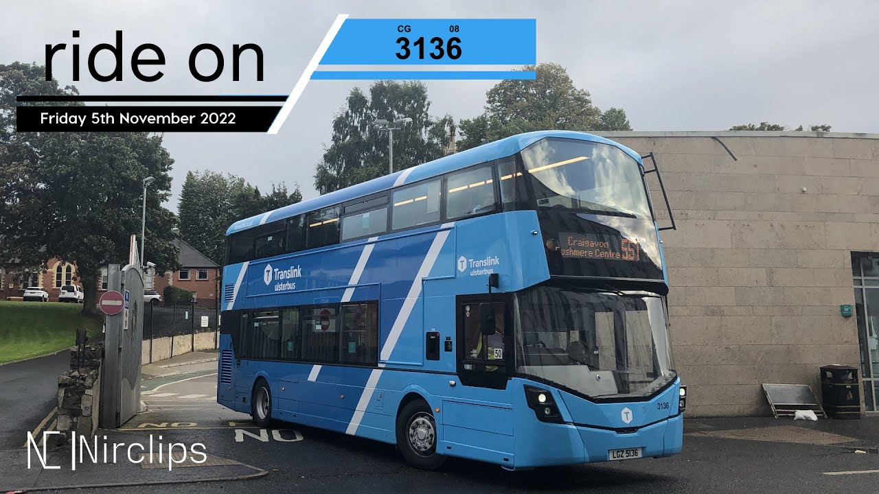 Ride on Translink Ulsterbus Wright Streetdeck 3136 (LGZ 5136) - YouTube