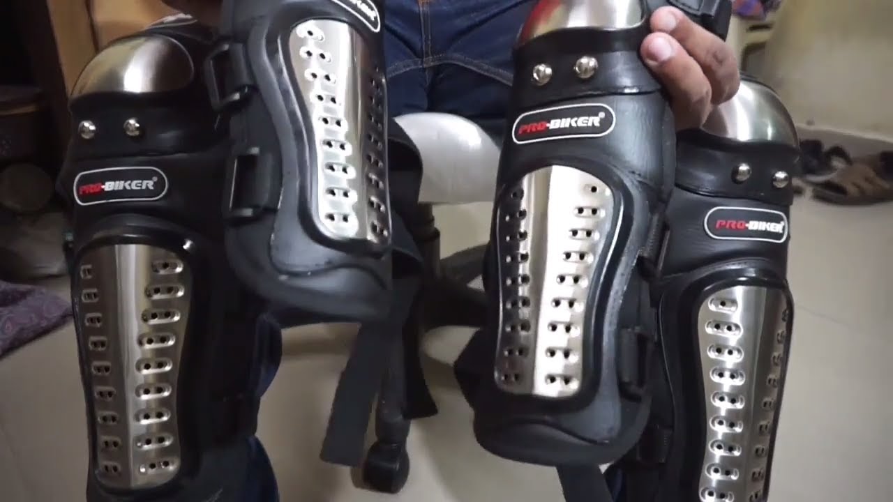 All Extreme ProBiker Stainless Steel Knee Shin Guards Elbow Guards ...