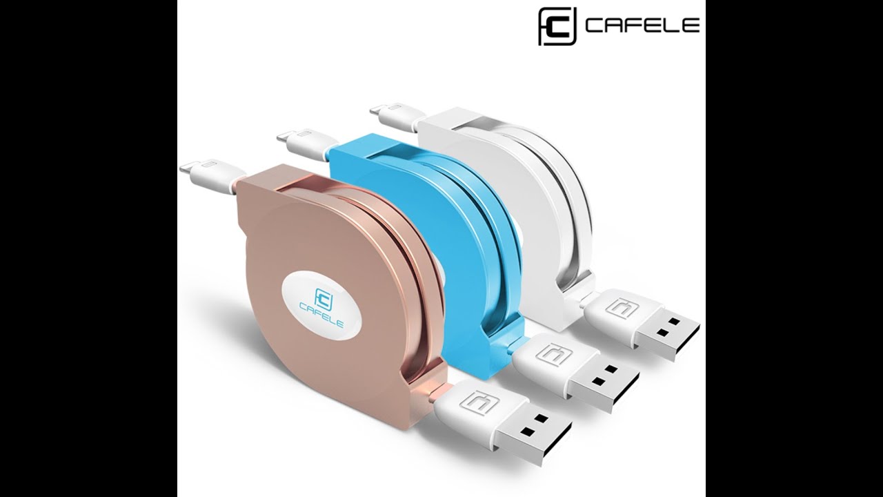 CAFELE STRETCHABLE USB CABLE 8 pin White - YouTube