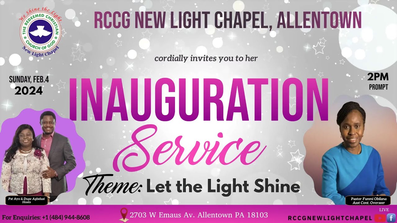 INAUGURATION SERVICE|| RCCG NEW LIGHT CHAPEL, ALLENTOWN - YouTube