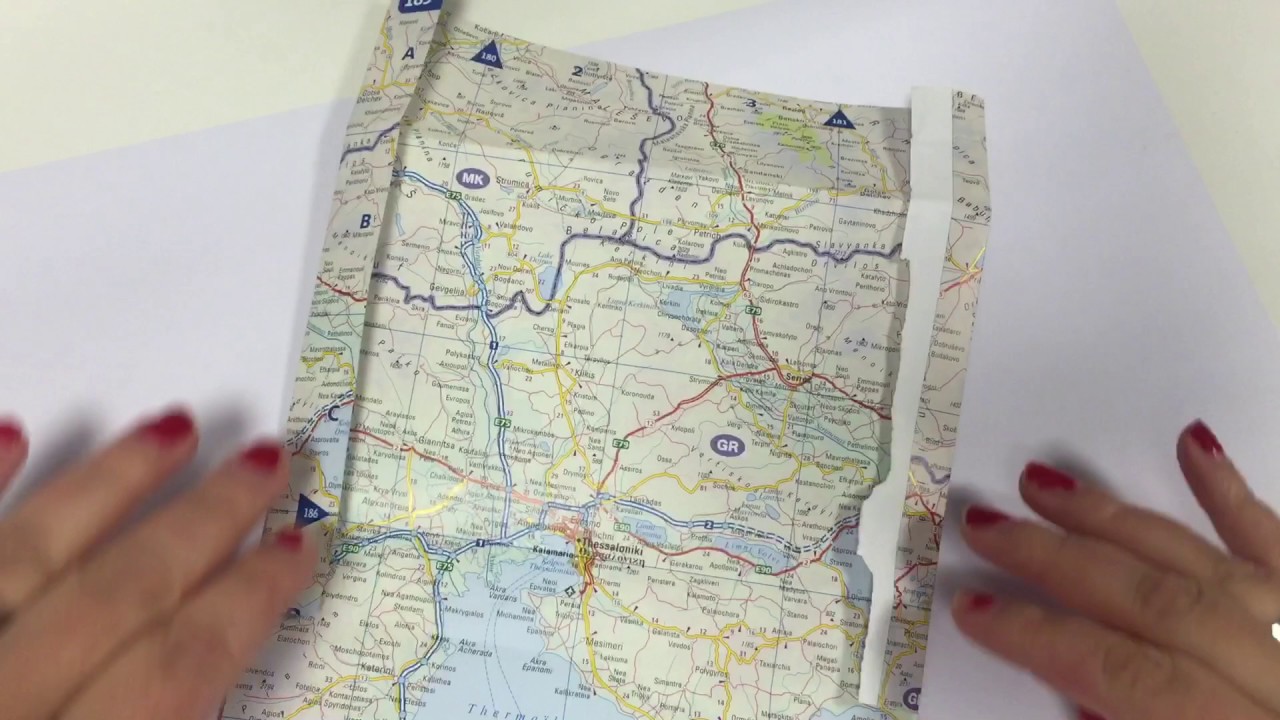 Home made envelopes out of an old atlas pages. - YouTube