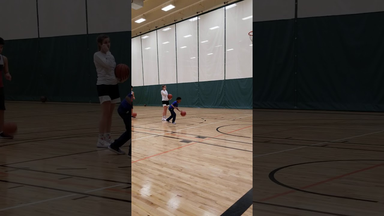 8 yr old learning to play basketball on 10ft rim! - YouTube