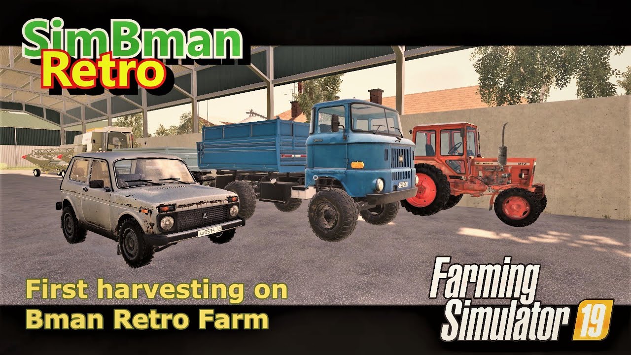 FS19 Retro - First harvesting on SimBman Retro Farm / Fortschritt ...