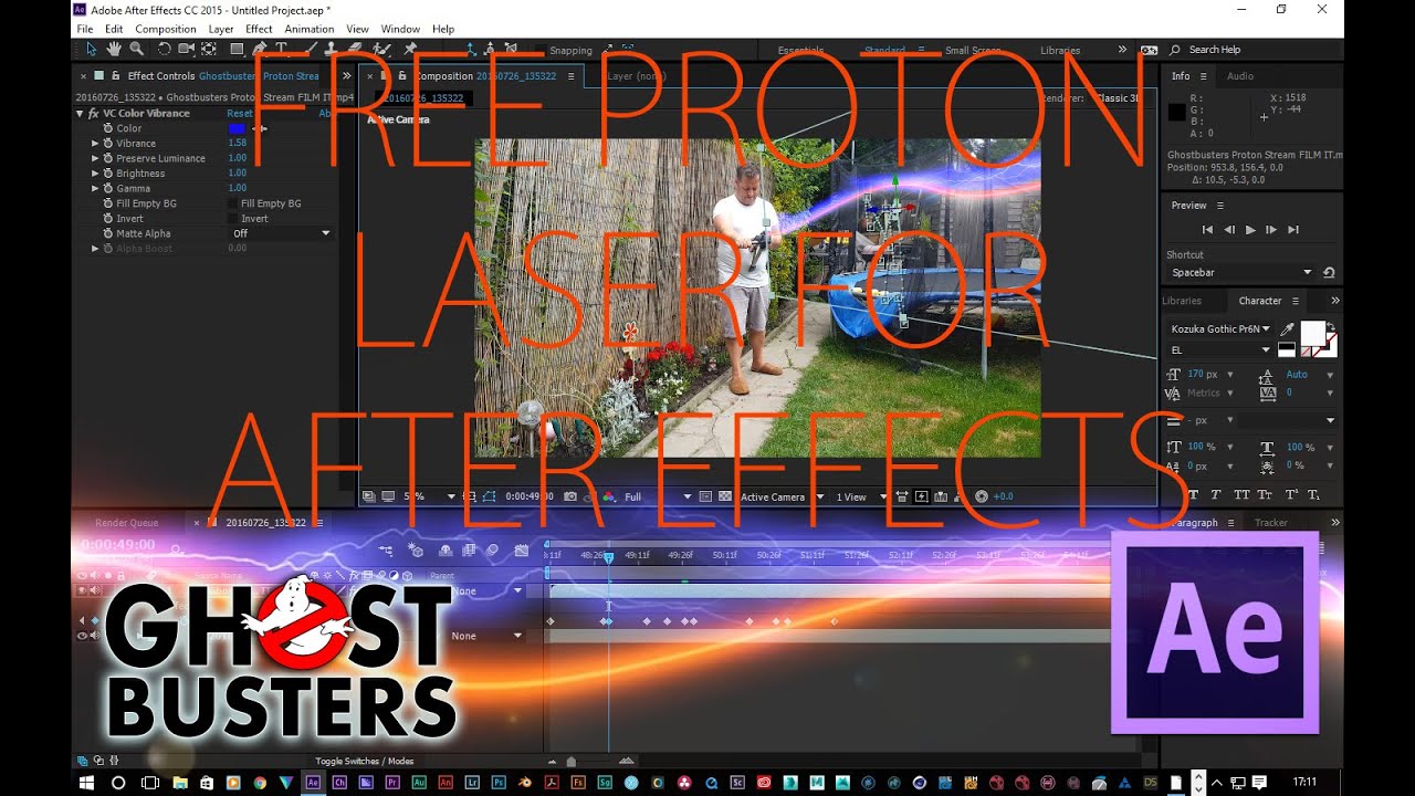 Free Proton Laser Effect Ghostbusters (After Effects) - YouTube