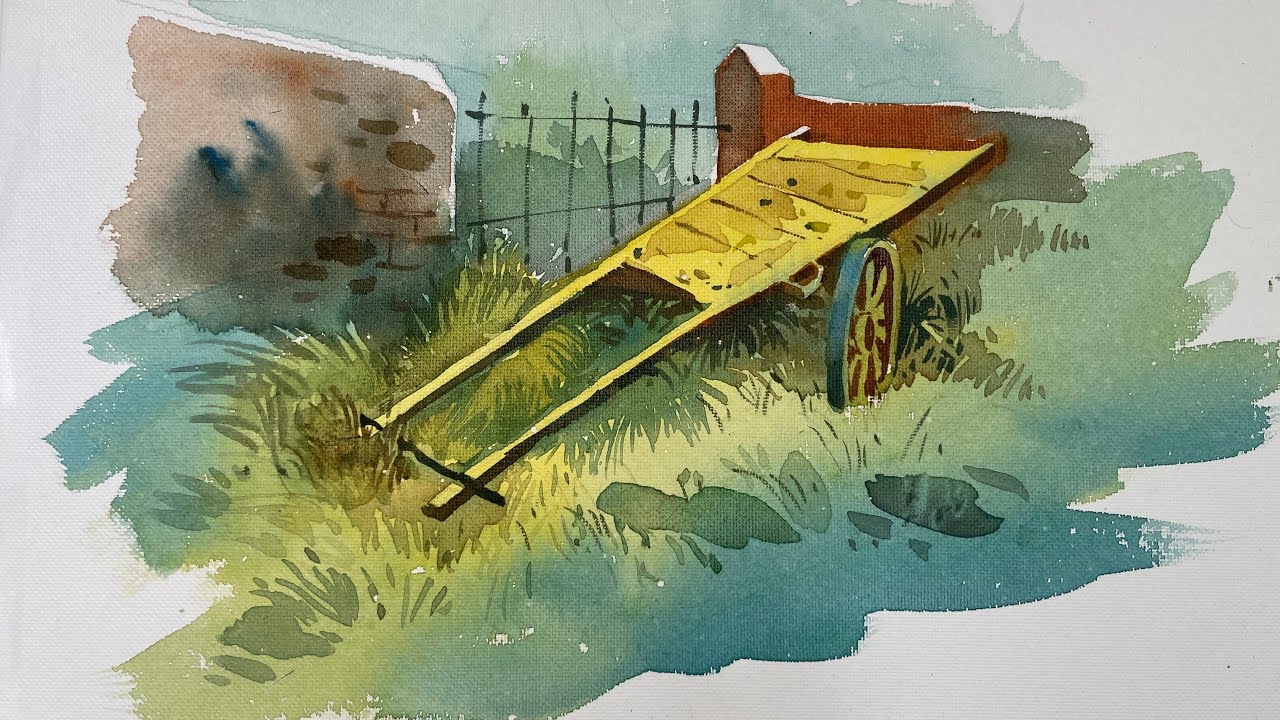 Cart painting for beginners | Watercolor painting | Prashant Sarkar ...