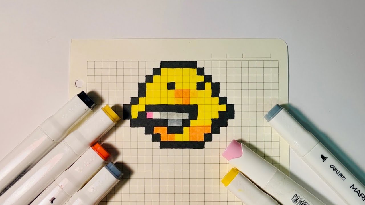 Handmade Pixel Art - How to draw CUTE CHICK MEME Cách vẽ gà con cute ...