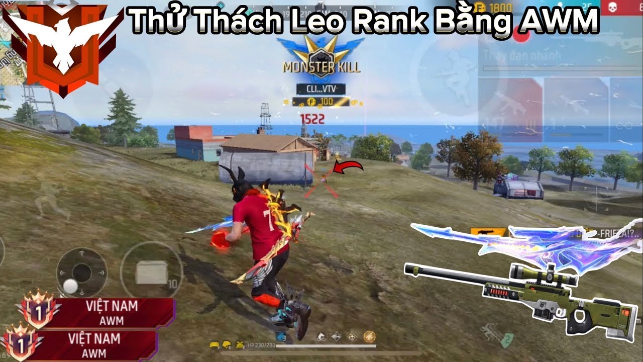[Free Fire] CU LÌ Thử Thách “Lấy Top 1 Rank Bằng AWM” Cuối Bo Vẩy Tỉa ...