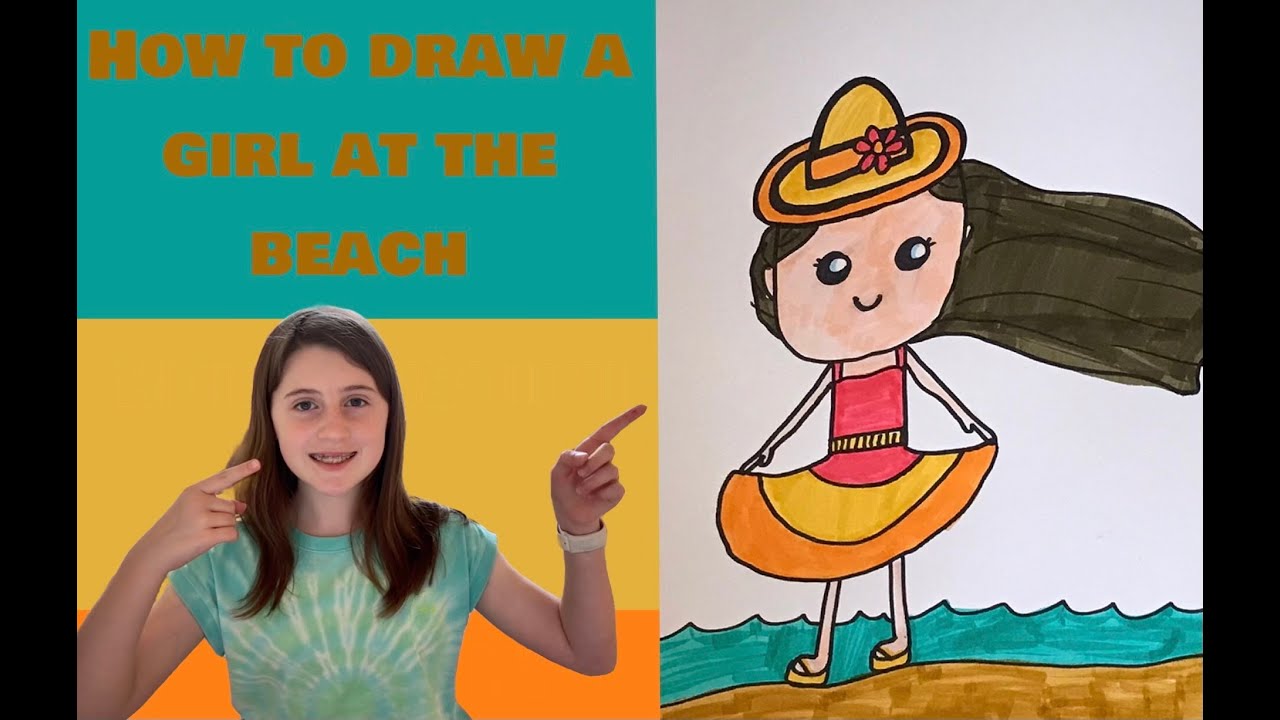 How to Draw a Girl at the Beach - YouTube