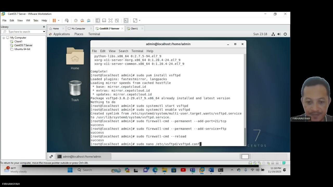 Tugas 3 Instalasi FTP Server pada CentOS 7 - YouTube