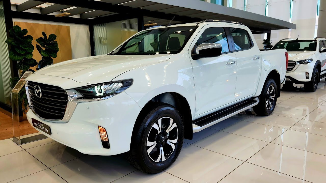 The All New Mazda BT-50 Pickup Truck white Color | Exterior and ...