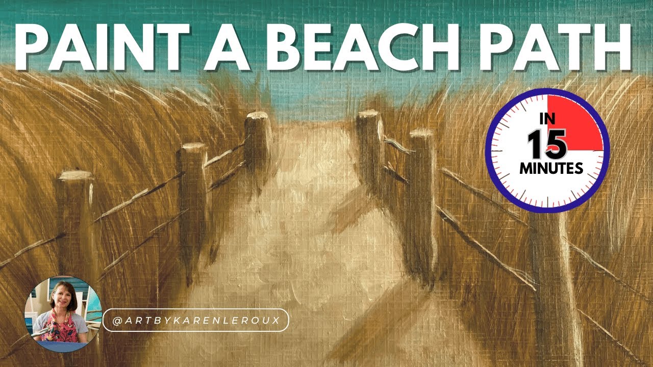 15-minute Art: Paint this Easy Beach Path with only 3 colours! Spoonie ...