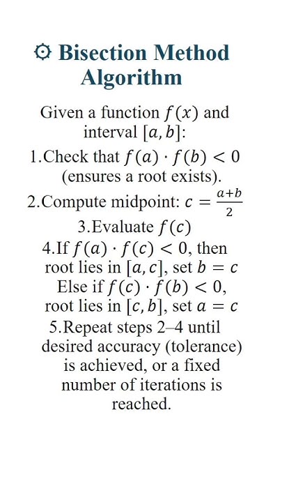 bisection method algorithm short - YouTube