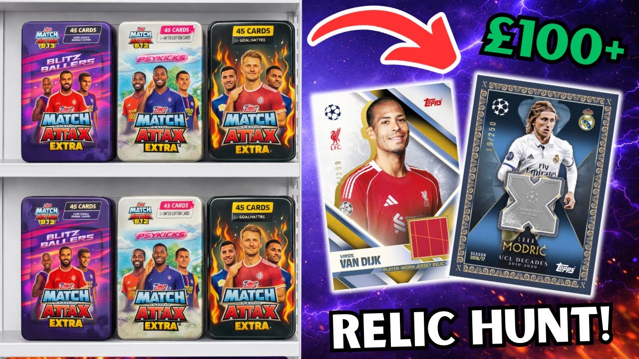 Opening over £100 of Topps Match Attax Extra 25/26 Mega Tins! RELIC ...