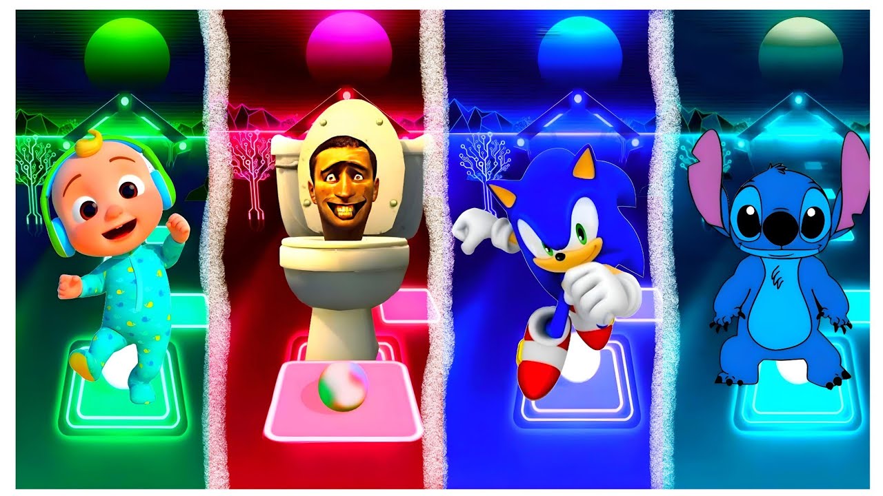 Cocomelon 🆚 Skibidi toilet 🆚 Sonic 🆚 Stitch.🎶 Who is Best? | Tiles Hop ...