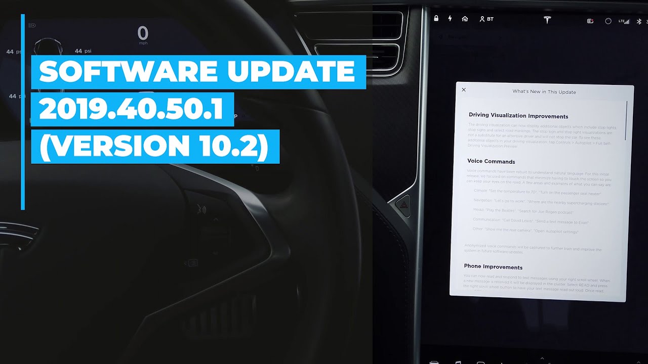 Software Update - 2019.40.50.1 (In-Car Features) - YouTube