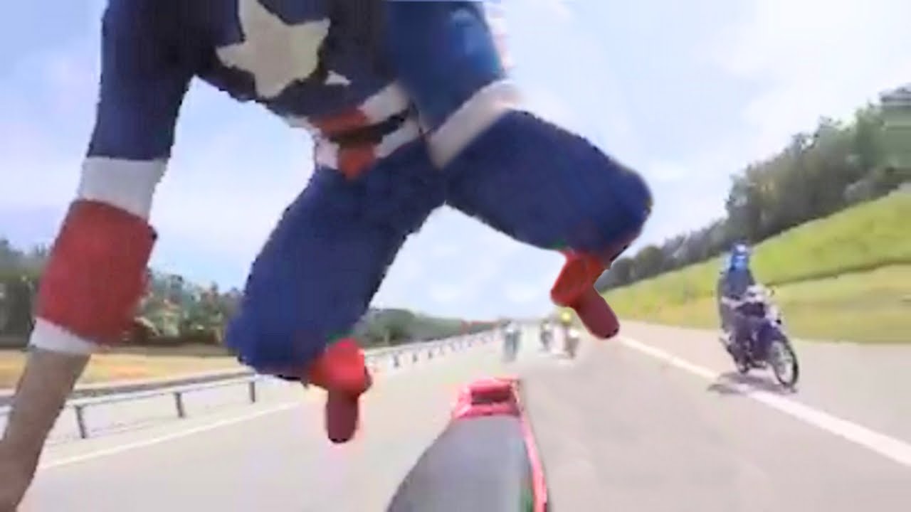 AWESOME CRAAAZZY!!! Superman Motorcycle Riding Skills - YouTube