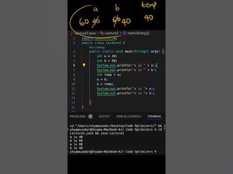 Java Interview Questions | Swapping 2 numbers | Method 1 - YouTube