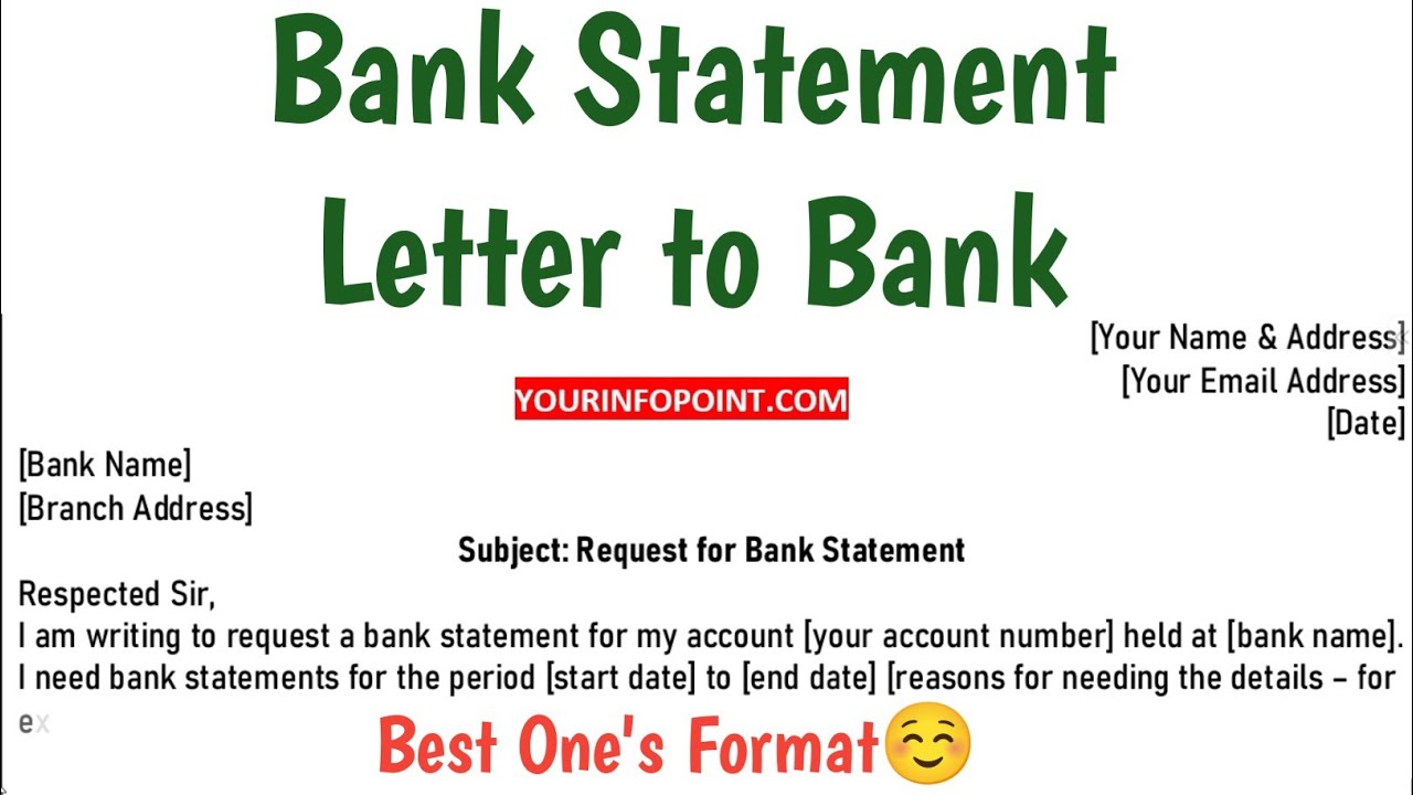 Letter Format For Bank Statement Sample Bank Verification Letter For