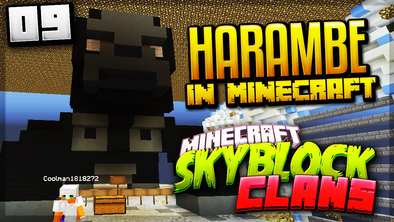 HARAMBE IN MINECRAFT! - Minecraft Skyblock Clans #9 (ArcadianMC) - YouTube