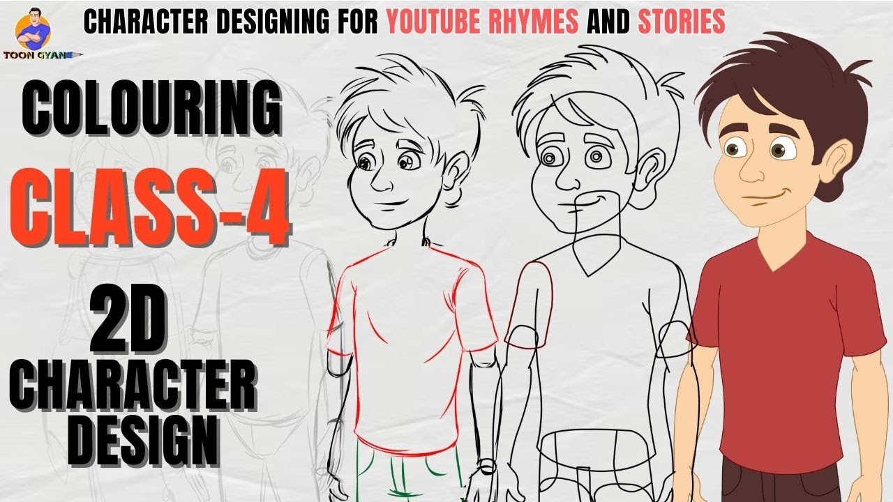 Class 4 | How to do Colouring in 2d character | Basic & Simple Colouring Techniques in Adobe ...