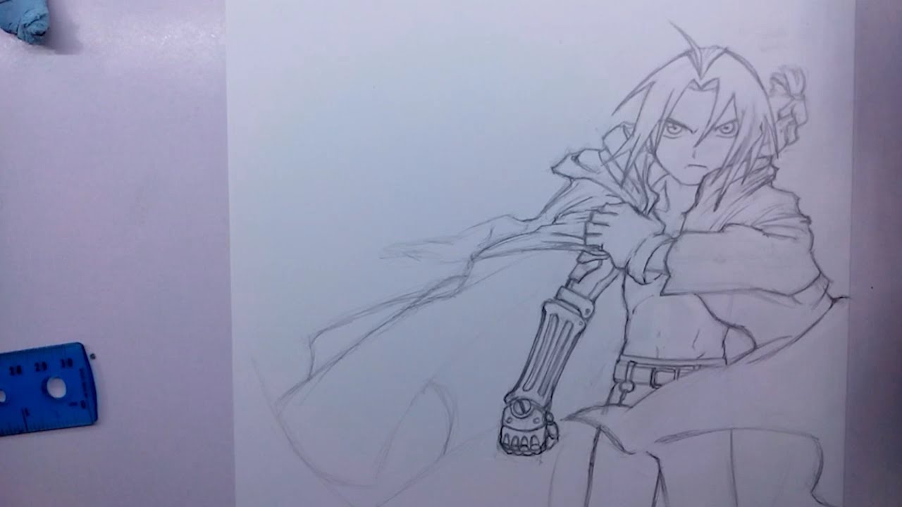 How I Draw Edward Elric from 'Fullmetal Alchemist' (Tutorial - Part 1 ...